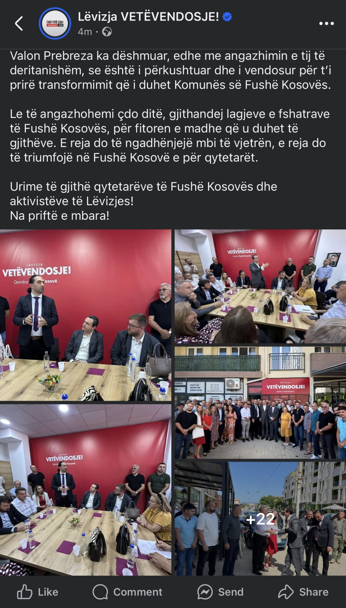 LVV zyrtarizon kandidatin edhe për kryetar të Fushë-Kosovës ...