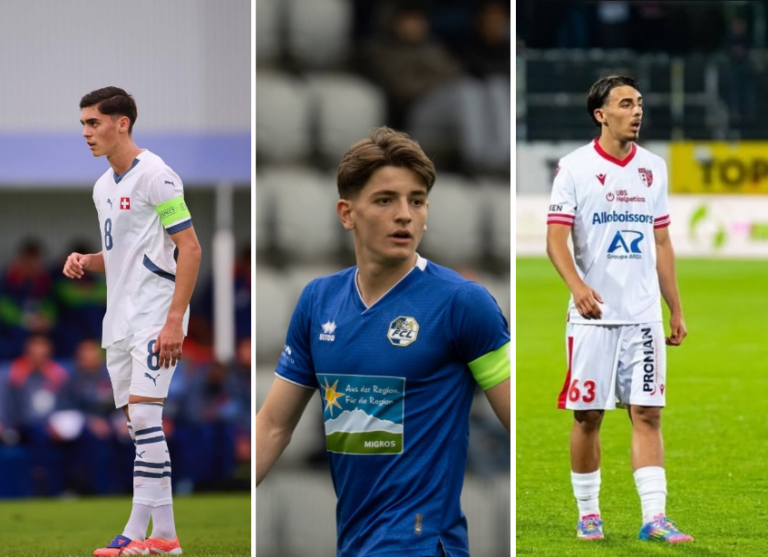 Tres jóvenes futbolistas de origen kosovar, Adrien Llukes, Nico Lazri y ...